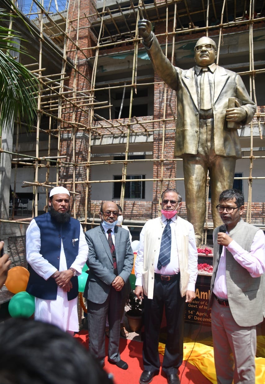 Rymbui unveils 10-feet-tall statue of Ambedkar at USTM - Meghalaya Monitor